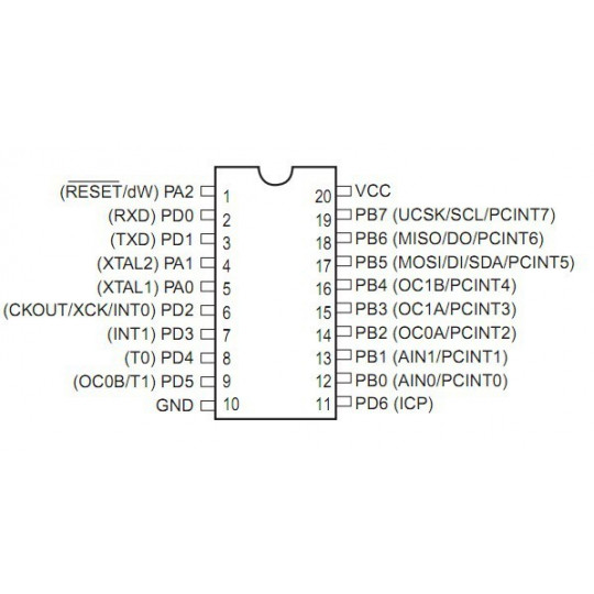 Mikrokontroler AVR - ATtiny2313A-PU Sklep Botland Mikrokontroler AVR - ATtiny2313A-PU Sklep Botland